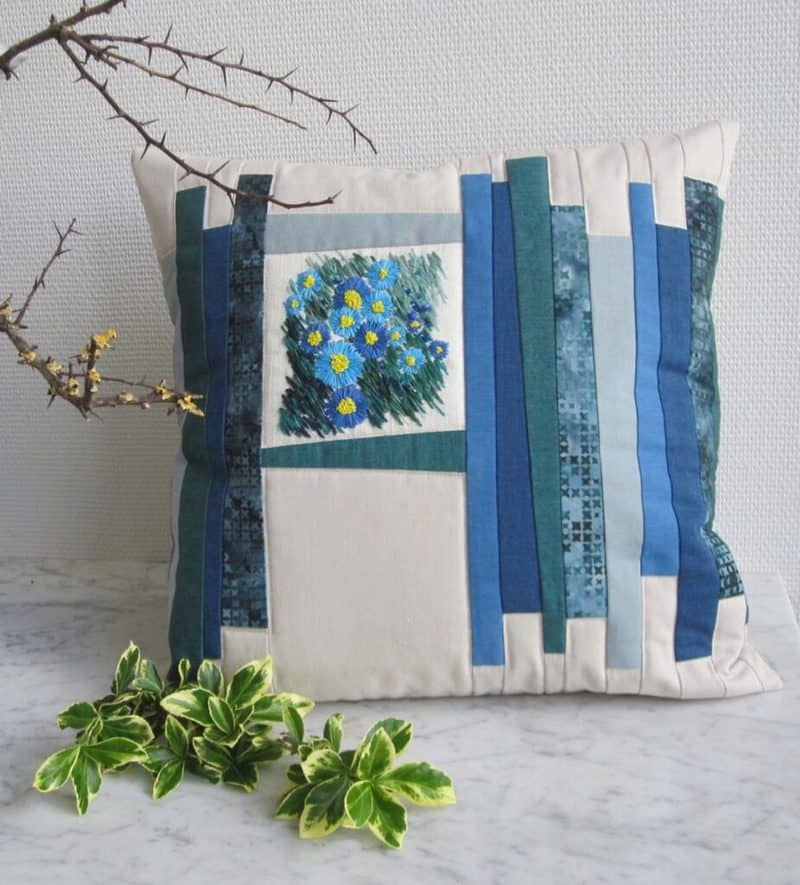 Pude med broderi - mønster | Thy Patchwork