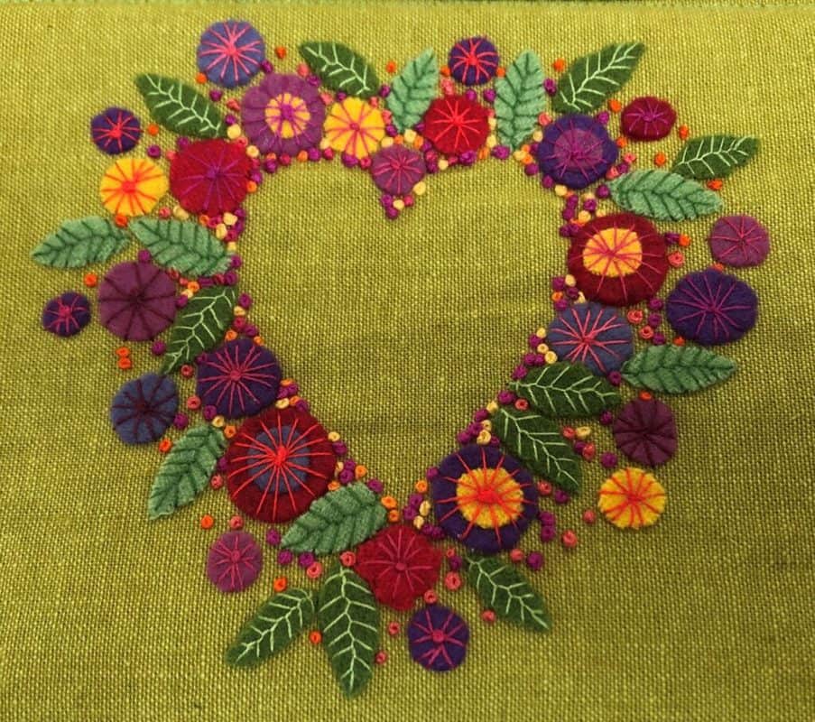 Broderi med filt – Hjerte | Thy Patchwork