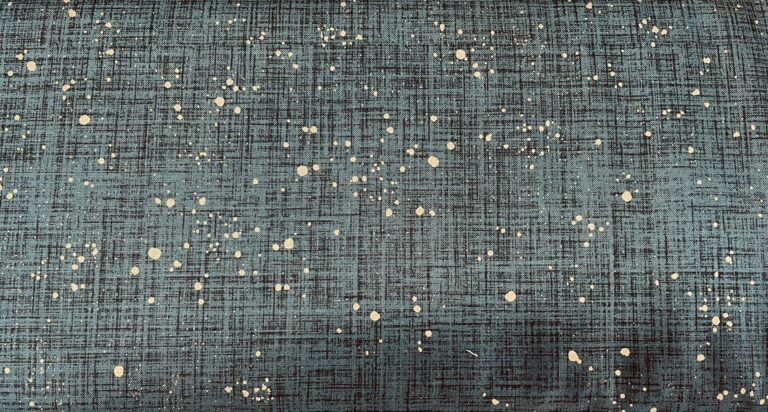 Petrolgrøn med svage tern og guld nister | Thy Patchwork